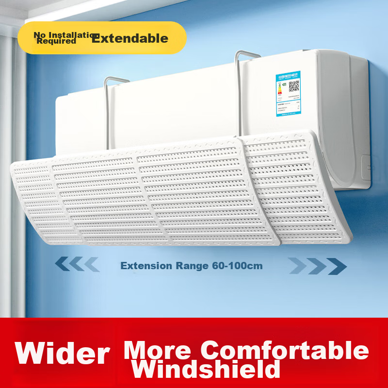 Xiaohuanghou No-Drill Air Conditioner Wind Deflector, Postpartum Baby Anti-Direct Blowing Shield, Wind Guard for Air Outlet, Air Conditioner Wind Guide Cover, Suitable for Gree, Midea, Haier, Aux Wall-Mounted Extendable B