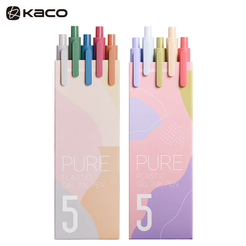 KACO Morandi Colorful Gel Pen Set, Retractable Multi-Color Signing Pens, Shuyuan Series Journal Pens, Water-Based Pens, 10 Pieces