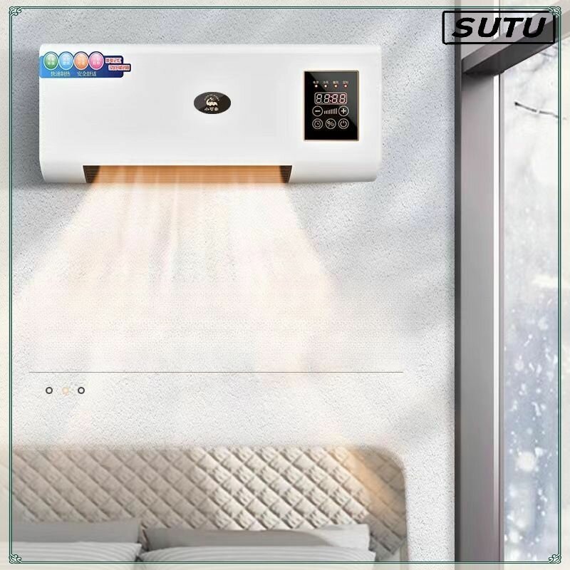 Керамический тепловентилятор 2000 Вт с цифровым термостатом и пультом ДУ, стильный бестселлер для настенного монтажа в качестве тепловой завесы