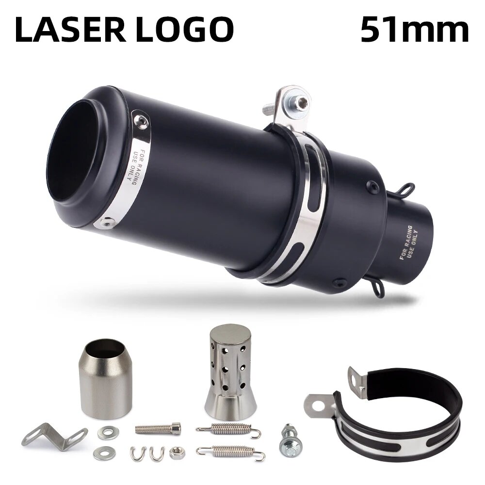 51-мм гоночный глушитель для мотоцикла GP-project, универсальный глушитель для спортивных мотоциклов Черный, 3 with db killer