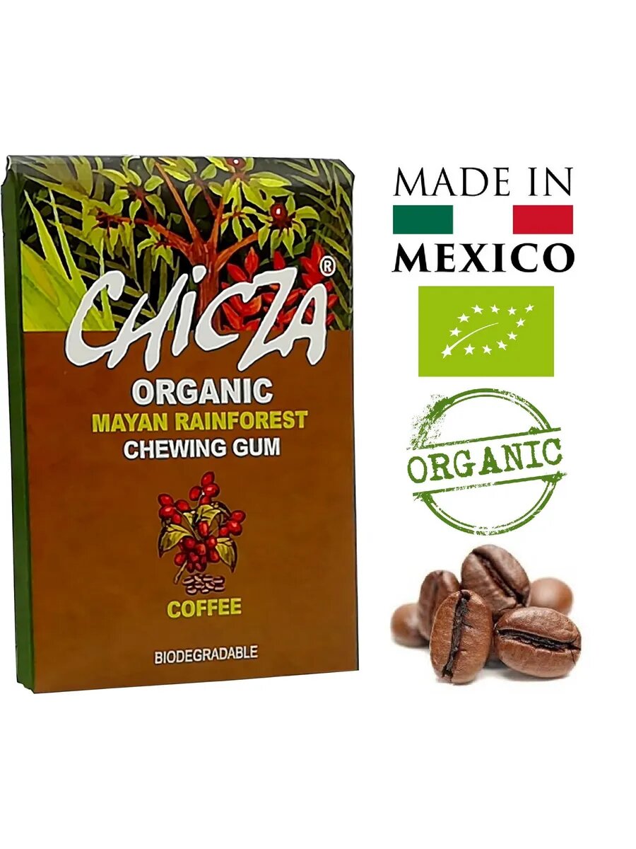 Жевательная резинка Chicza Organic Мексиканский Кофе, органическая 30г