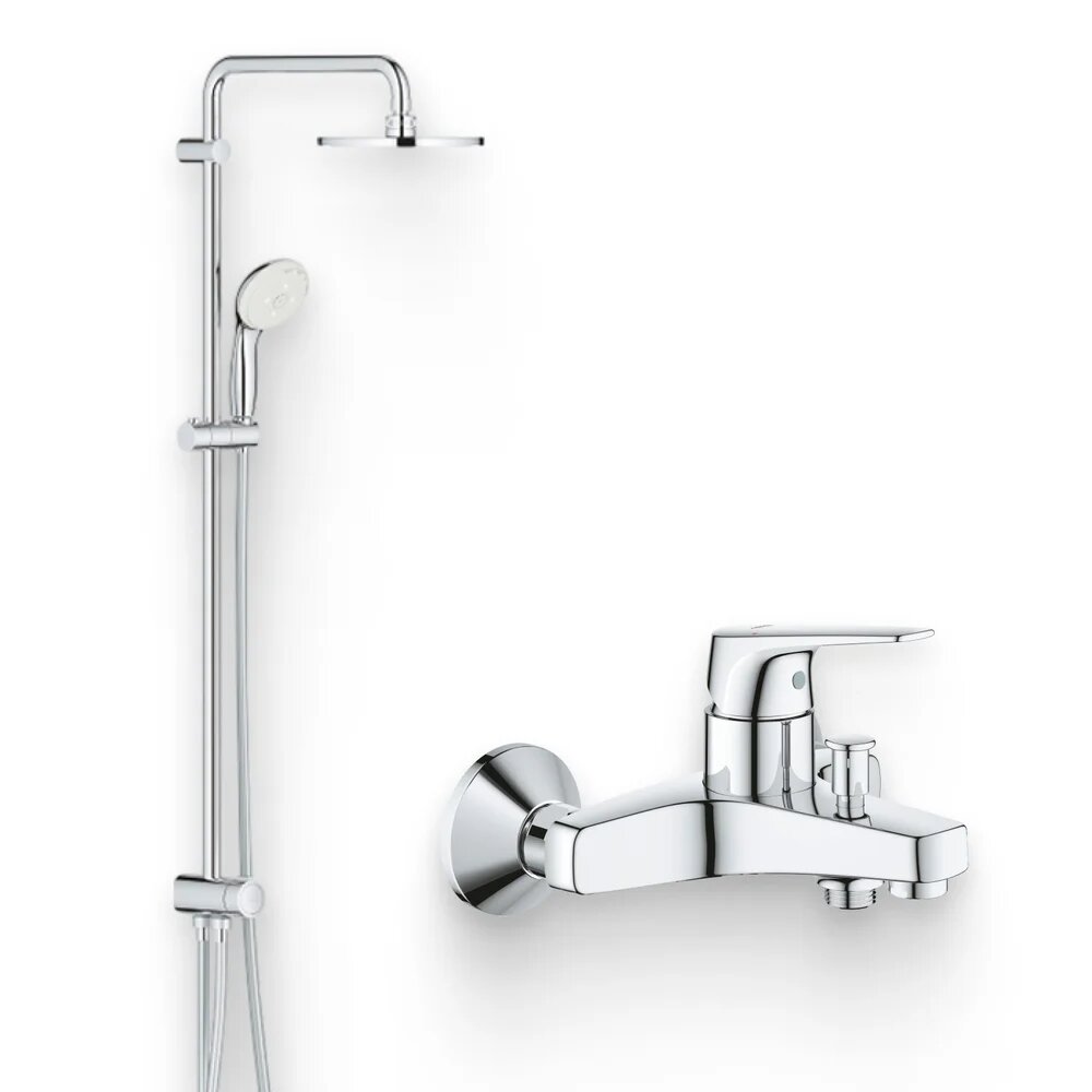 Душевой комплект Смеситель Grohe BauFlow 23601000 / Стойка New Tempesta Rustic 26452001