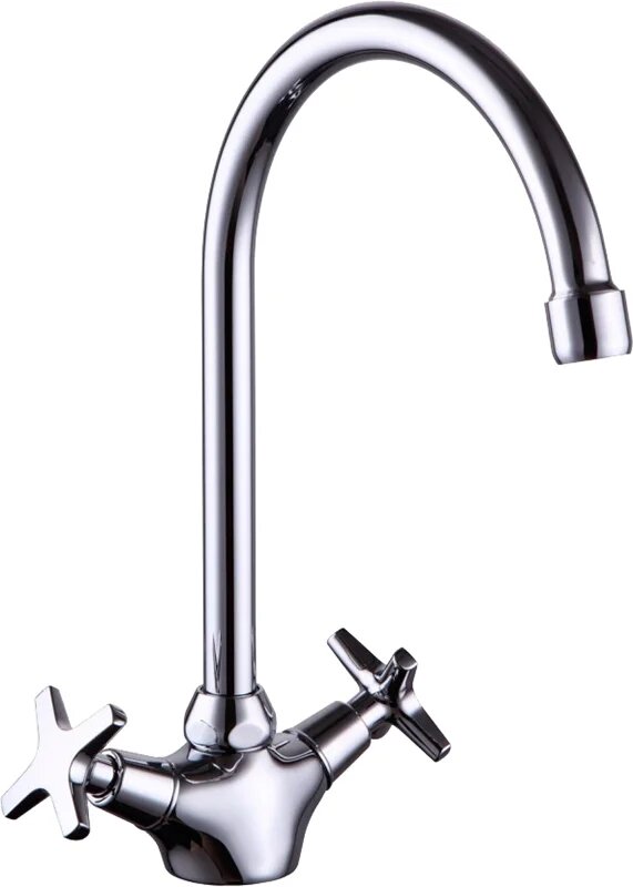 Смеситель для кухни Kaiser Crystal 28133 с поворотным изливом, хром, глянцевый, вентильный, латунный