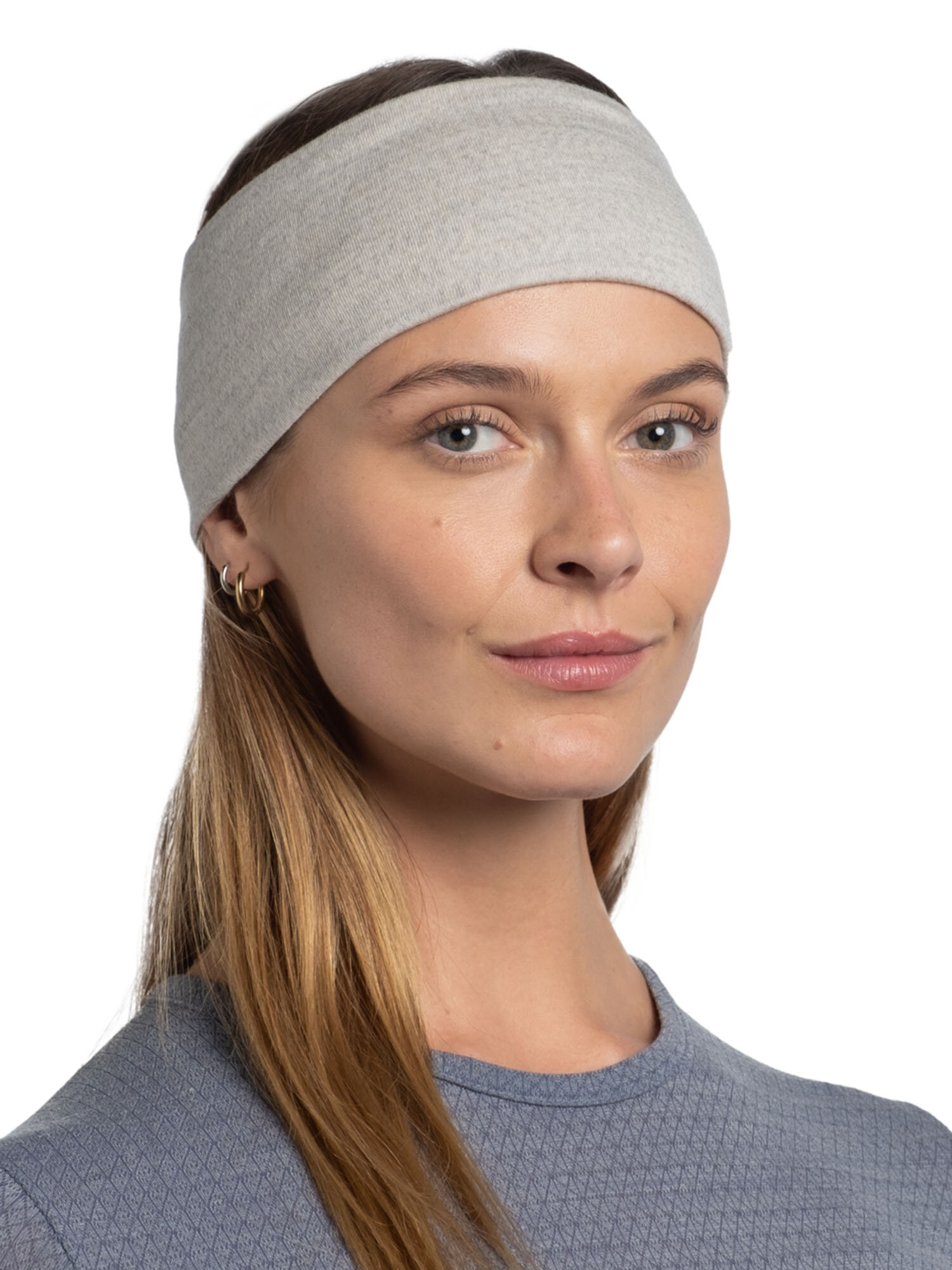 Повязка спортивная Buff Merino wide headband для взрослых и детей, размер OS, серый — фото 1