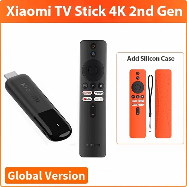 Xiaomi TV Stick 4K 2-го поколения EU Plug Version, Add Red Cover