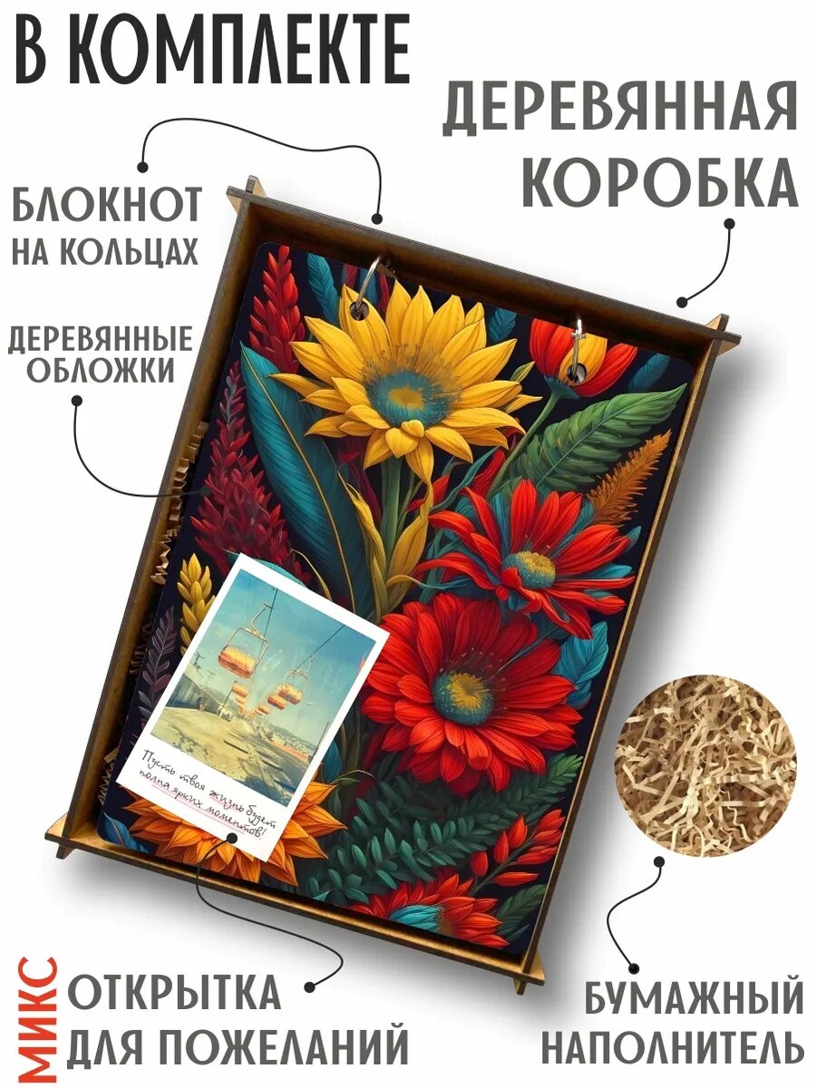 Подарочный блокнот "Цветы" — фото 1