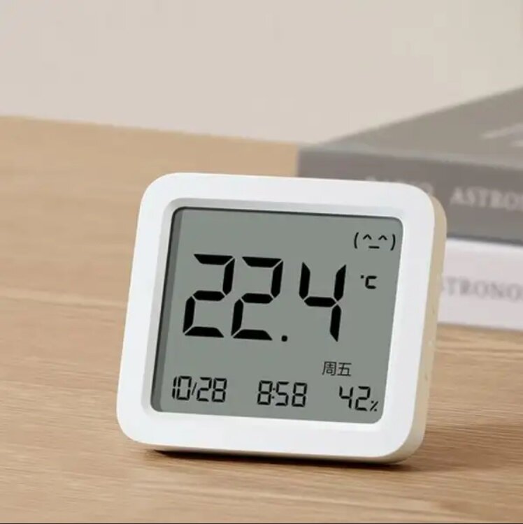 Умный термометр и измеритель влажности Mijia Thermometr and Hygrometr 3, Bluetooth 5.0, Батарея CR2450, Белый