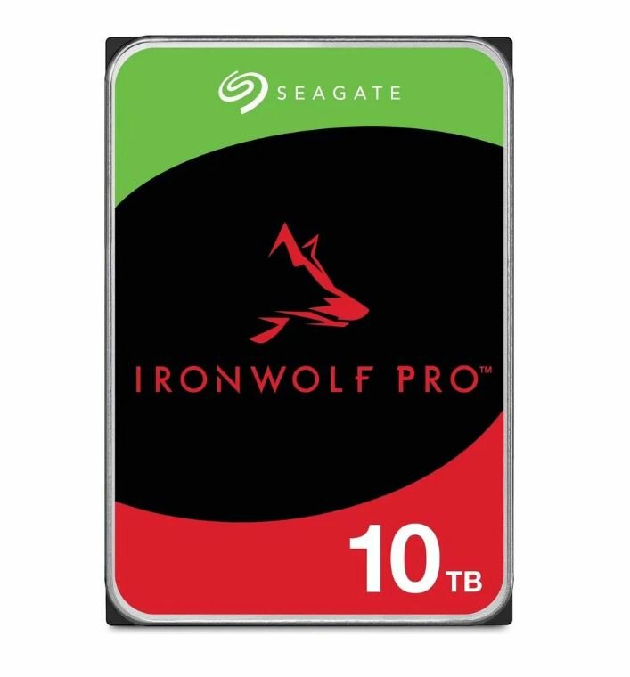 3.5" 10 ТБ Жесткий диск Seagate Ironwolf Pro (ST10000NT001) - SATA3 6.0 Гбит/с, 7200 об/мин, кэш памяти - 256 МБ