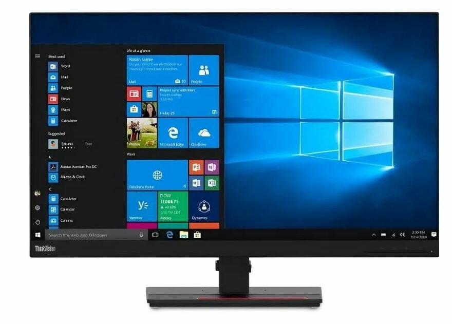 27" Монитор Lenovo T27h-2L (62B1GAT2EU) черный - 2560x1440 2K@60Гц, IPS, 4 мс, 1000:1, 350 Кд/м, 178/178, HDMI, Display Port,