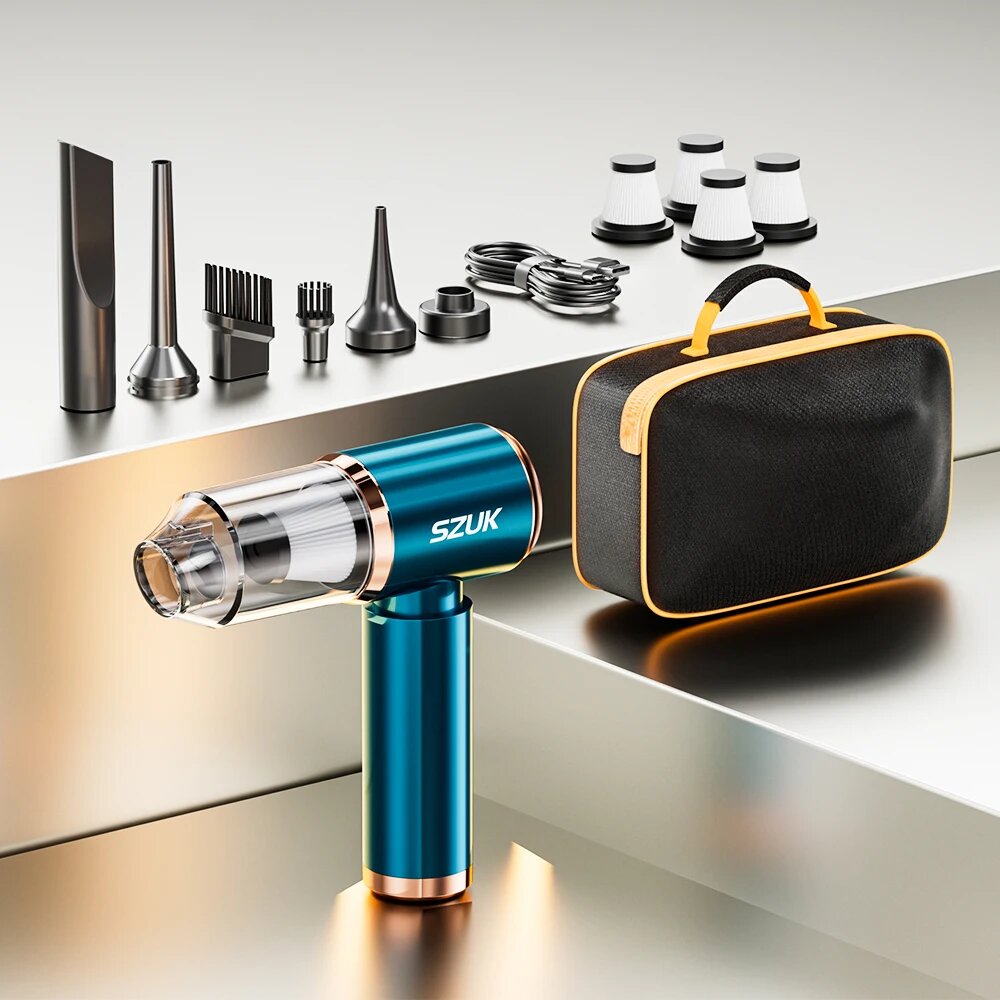 SZUK новый мини-автомобильный пылесос 165000Pa беспроводной пылесос мощный всасывающий ручной портативный пылесос для автомобиля Blue 4hapa bag