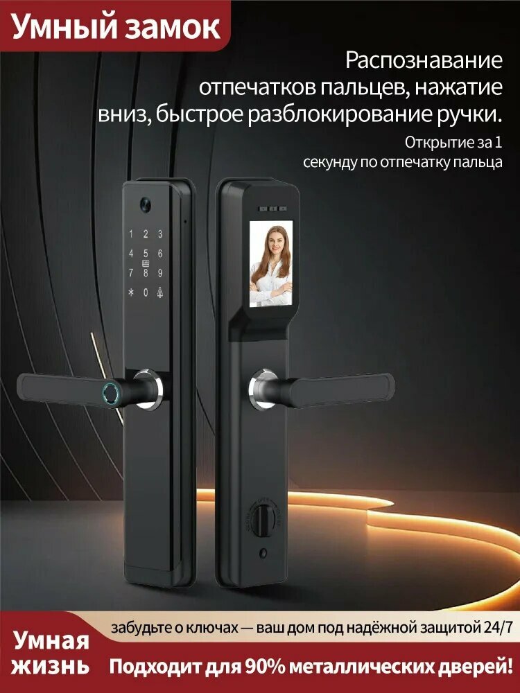Умные дверные замки, отпечатков пальцев, кодовые/Биометрический Wi-Fi замок/приложения TuyaSmart или Smart Life H12-P