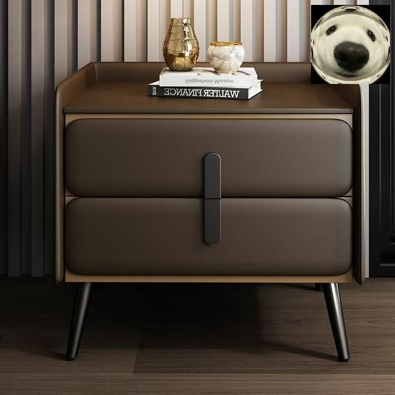 Кожаный прикроватный столик 40*40*50CM