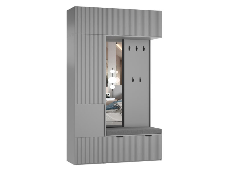 Прихожая в коридор "Тайлер 2" 135х240х50 Белый / Лотос