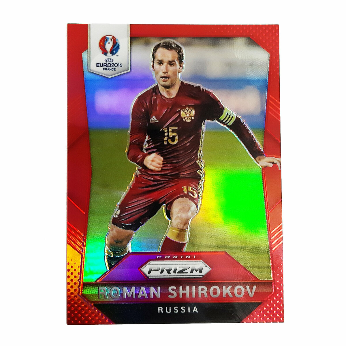 Коллекционная карточка Panini Prizm UEFA EURO 2016 France: #171 Роман Широков - Red Prizms