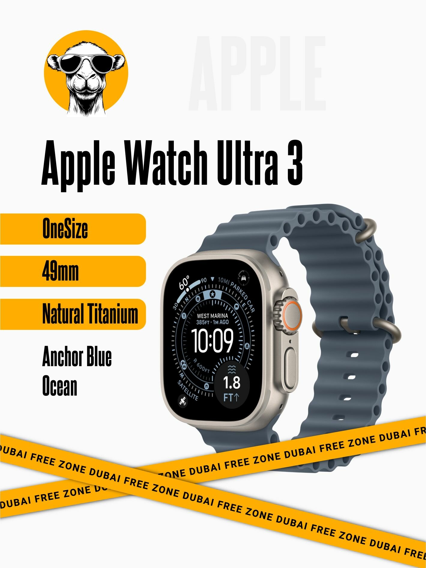 Смарт-часы Apple Watch Ultra 3 2025 Natural Anchor Blue Ocean Band