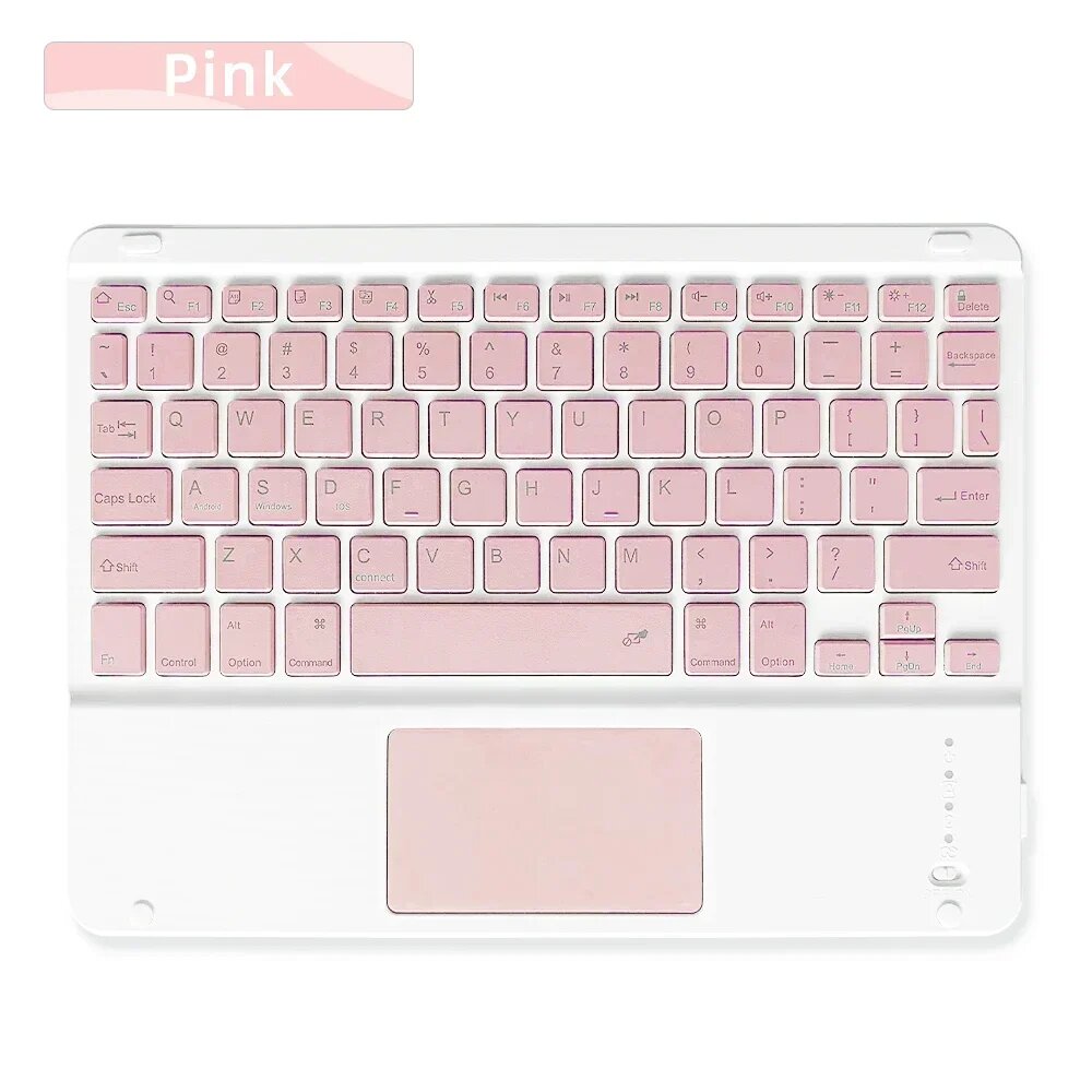 Беспроводная мини-клавиатура ONEVAN Bluetooth Розовый, German and EN, Pink keyboard