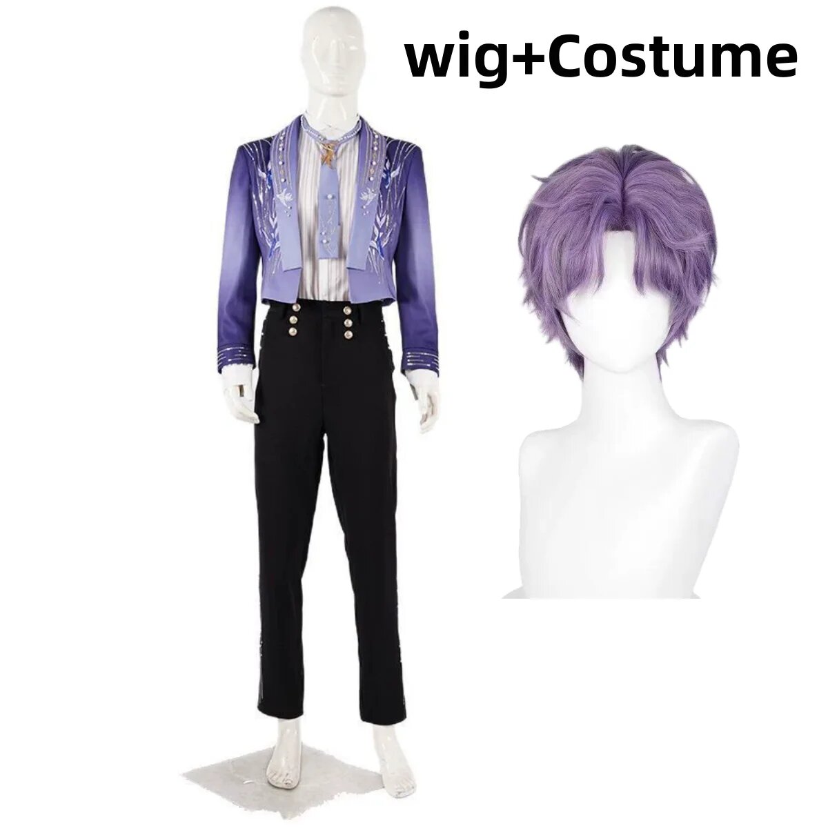 Мужской косплей костюм Рафэль из игры Love and Deepspace XL, suit wig