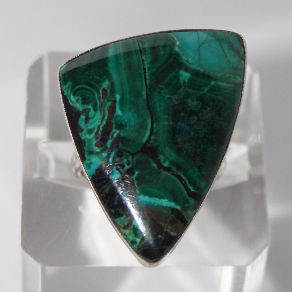 Кольцо-кулон, хризоколла, малахит