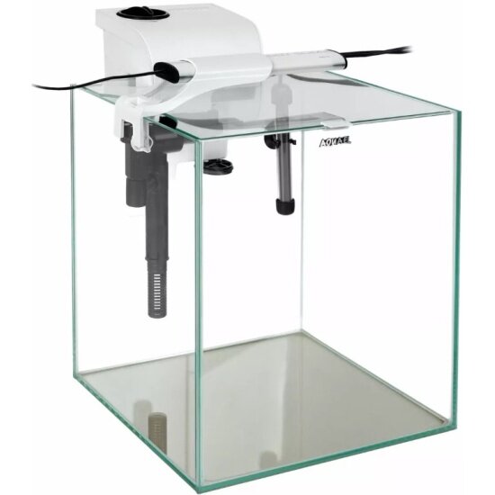 Аквариум с оборудованием Aquael FISH & SHRIMP SET DUO белый 49 литров, (35*35*40см) с внешним фильтром, обогревателем и светильником