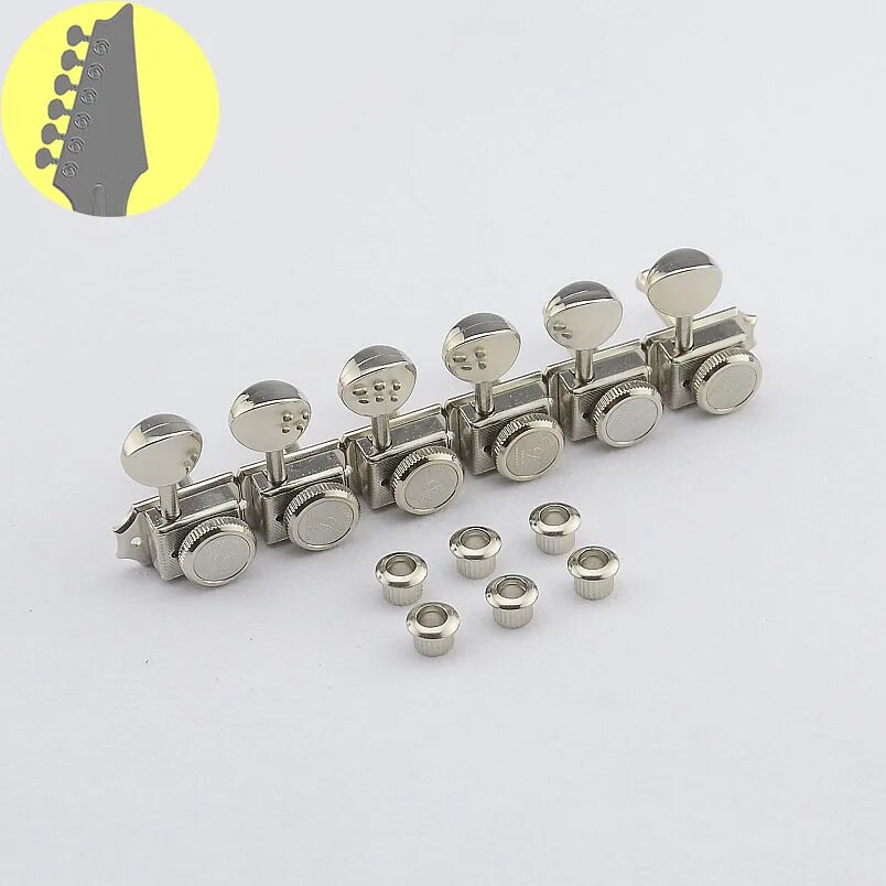 GOTOH Винтажные блокировочные тюнеры для гитары никель/золото Nickel R6 1 Set