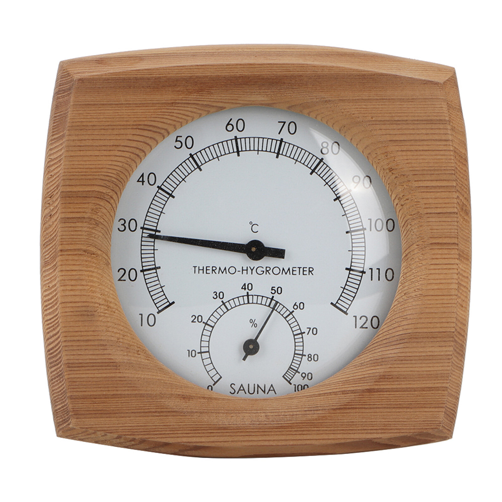 2 In 1 Indoor Wood Thermo Hygrometer Thermometer Hygrometer Steam Room Sauna Accessories