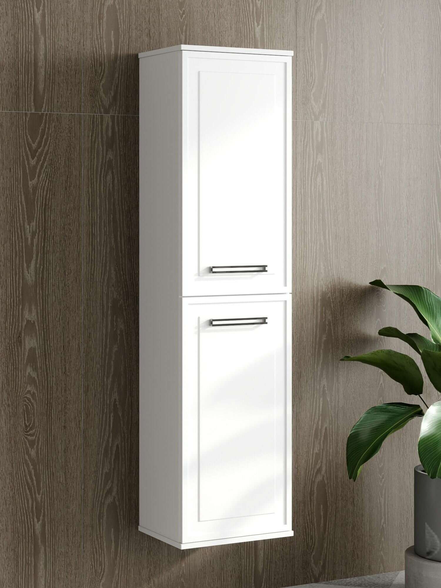 Шкаф пенал в ванную комнату, Fauraplus Каталина 40 белый матовый