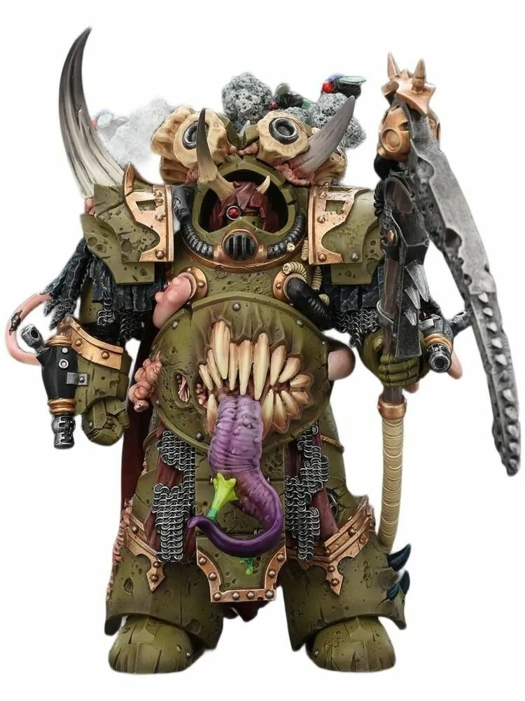Подвижная фигурка Warhammer 40K Death Guard Deathshroud Terminator Champion with Manreaper and Plaguespurter Gauntlets, Игры для персонажей Коллекция подарков на день рождения