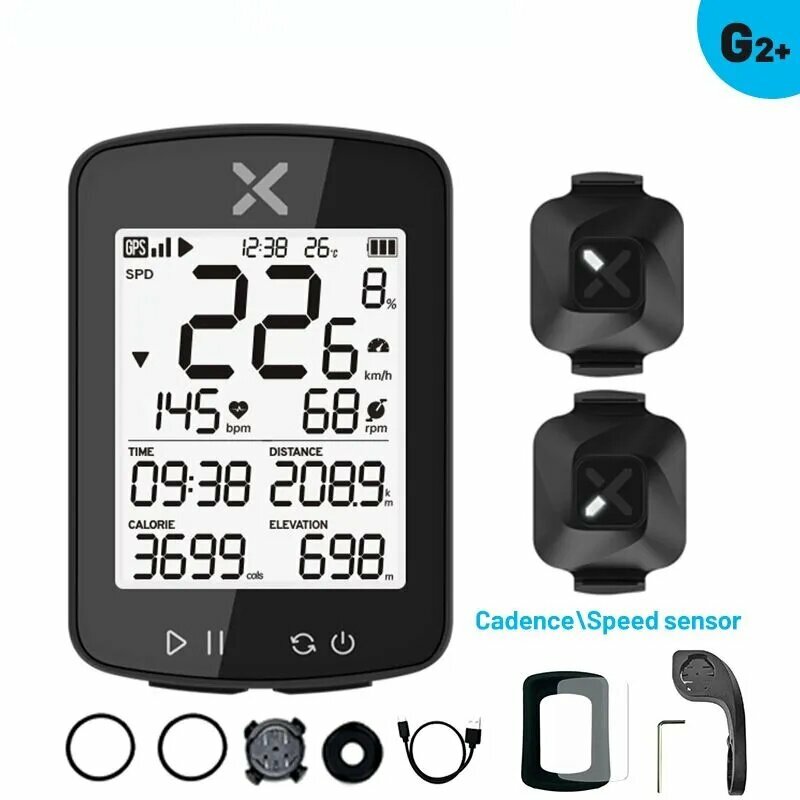 XOSS G2 + G2 Plus Велосипедный компьютер беспроводный водонепроницаемый IPX7 GPS 2,2 дюймовый ЖК XOSS G gen2