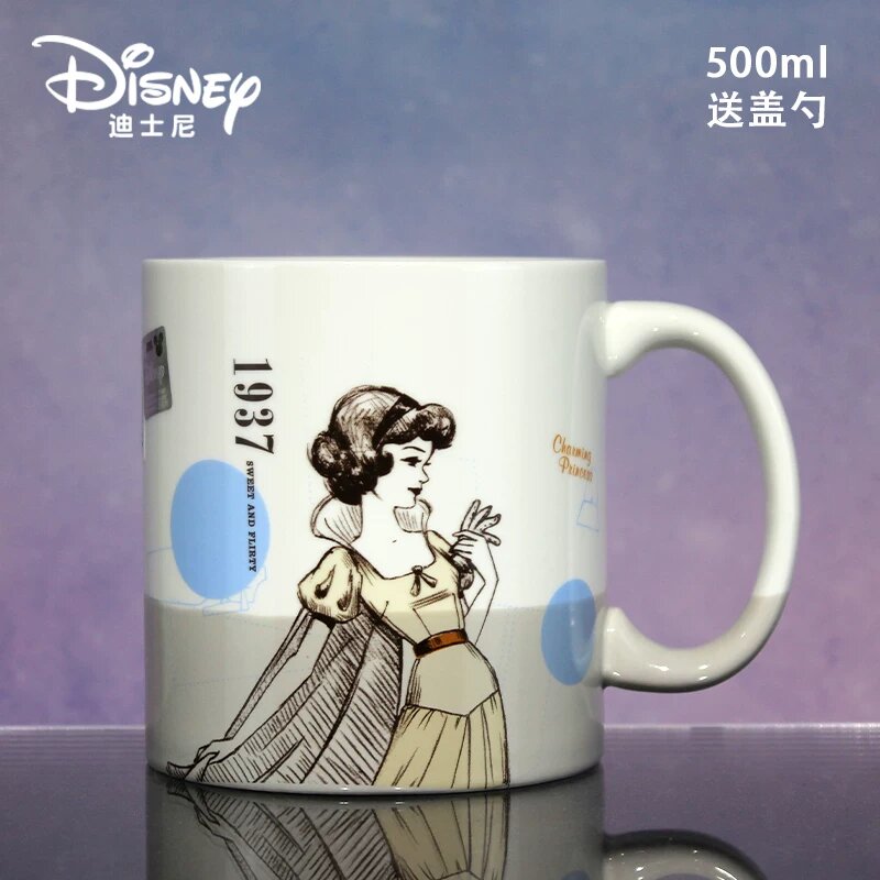 Стильный водяной стакан Disney Princess Снежная Королева 500 мл с крышкой, серый для детей, непроливаемый