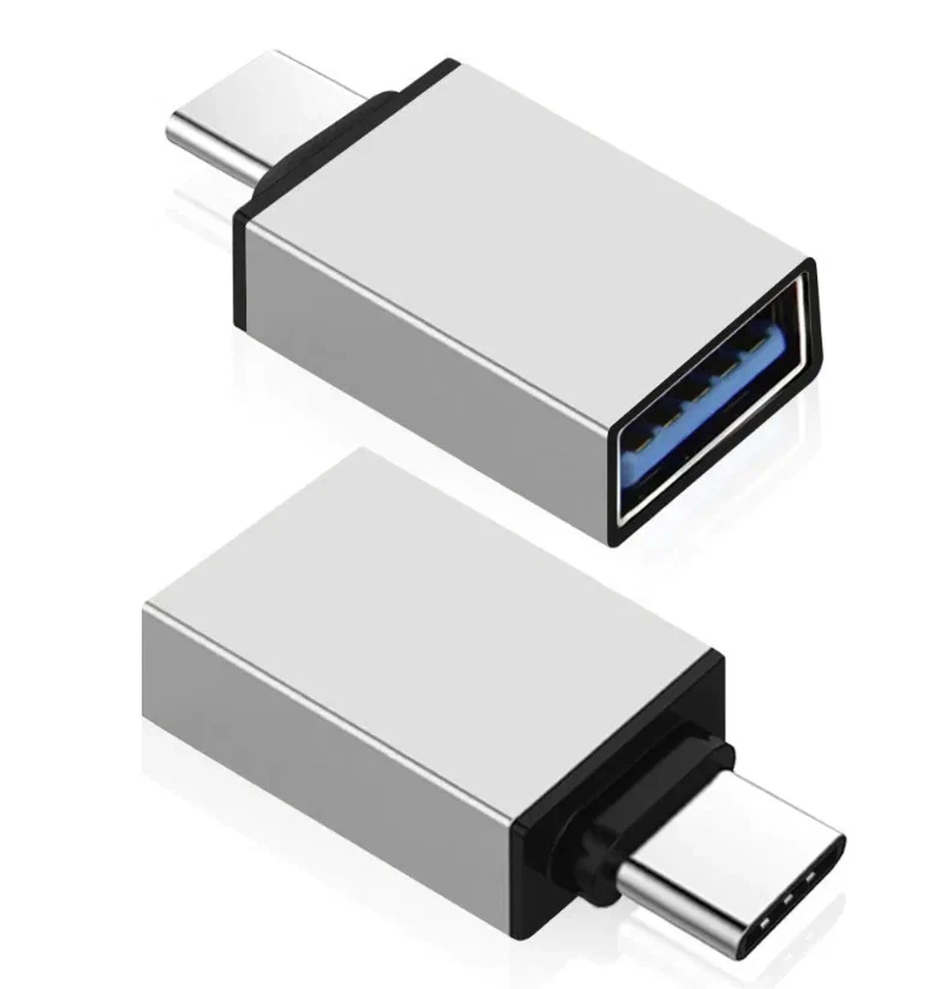 Адаптер-переходник OTG isa, USB Type-C/USB 3.0, цвет серебристый