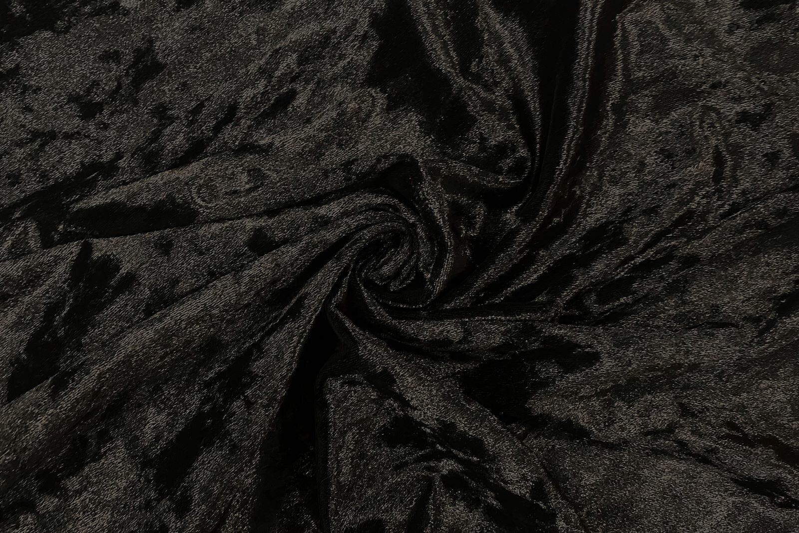 Ткань Бархат-стрейч мраморный чёрный, 395 г/пм, ш150см, 0,5 м