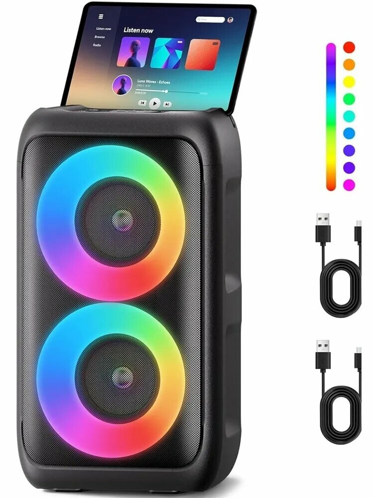 Динамик Bluetooth с 2 беспроводными микрофонами