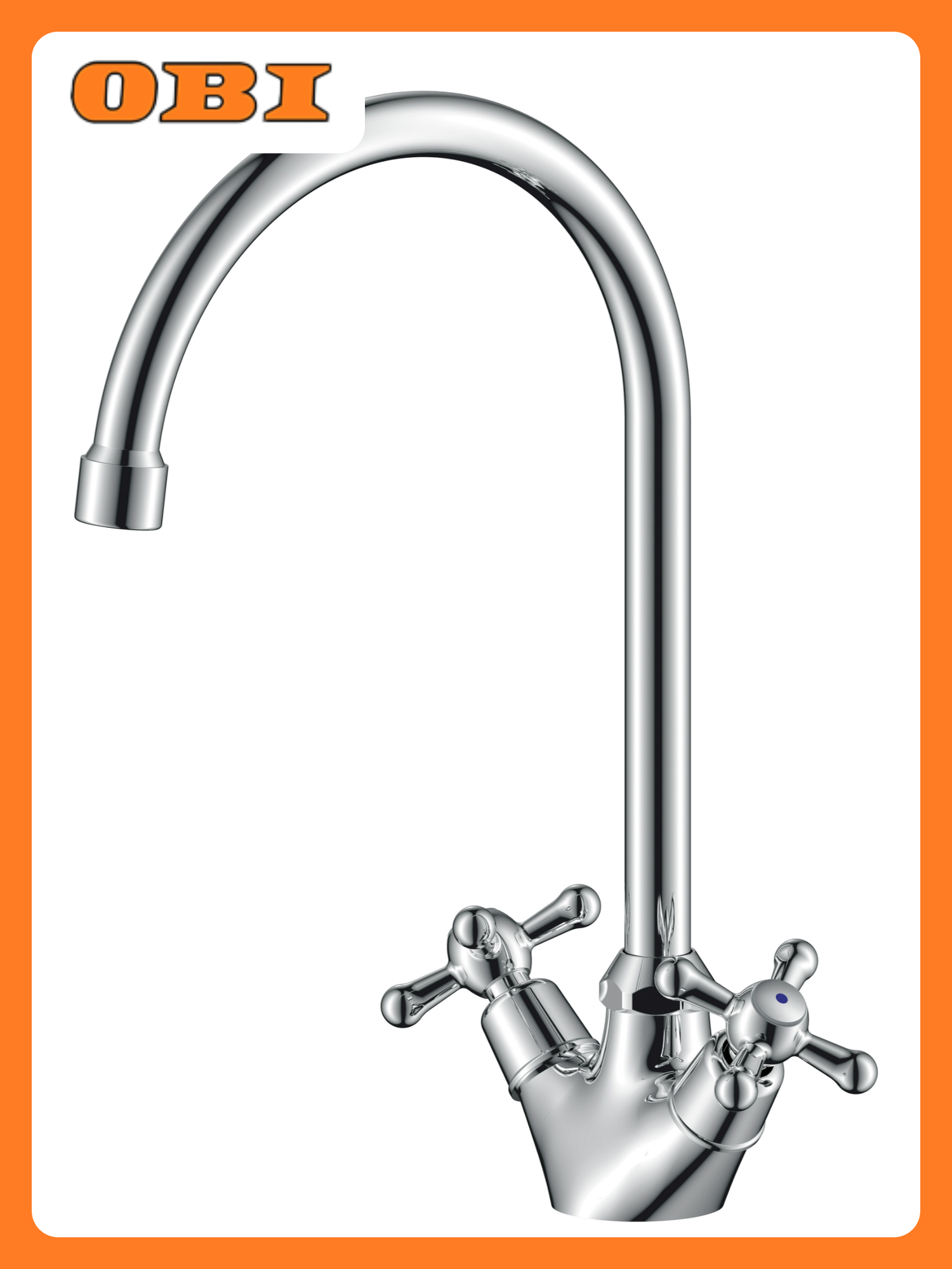 Смеситель для кухонной мойки ARGO DOM 062 высокий поворотный излив, хром