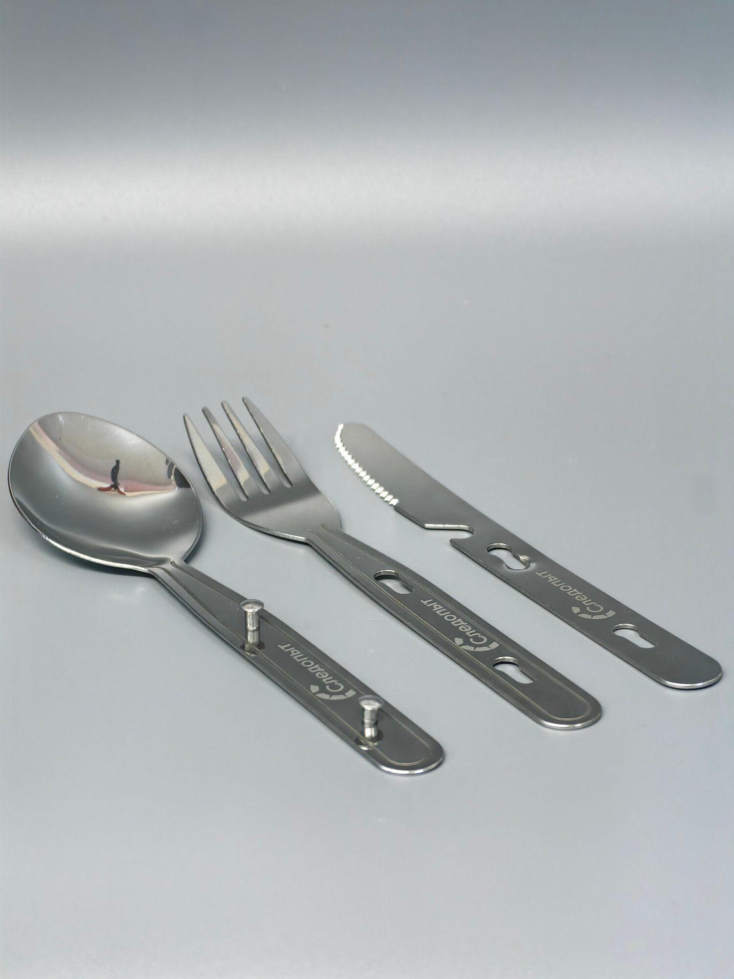 Набор столовых приборов "следопыт", нерж. (ложка, вилка, нож)