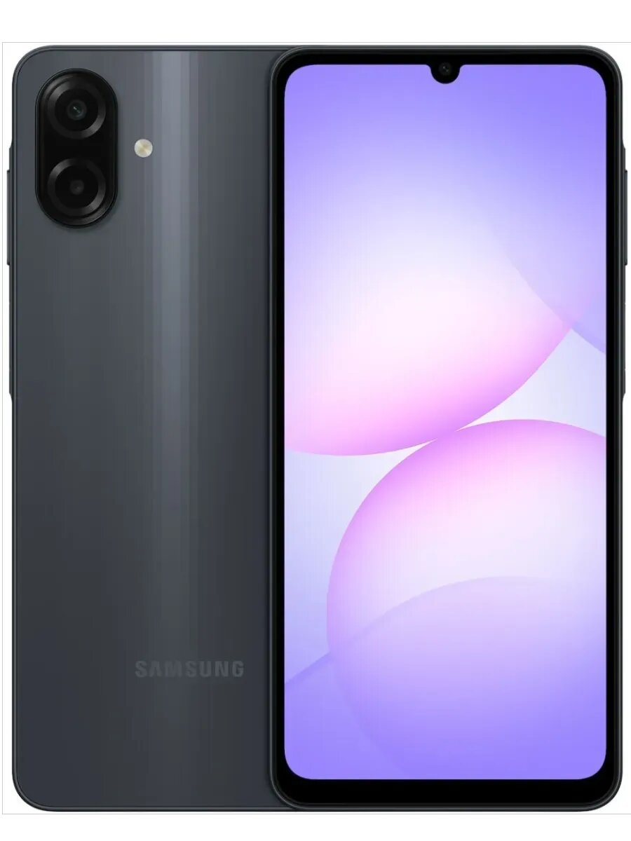 Смартфон 6.7" Samsung Galaxy A07 64Gb 4Gb Android 15 Чёрный