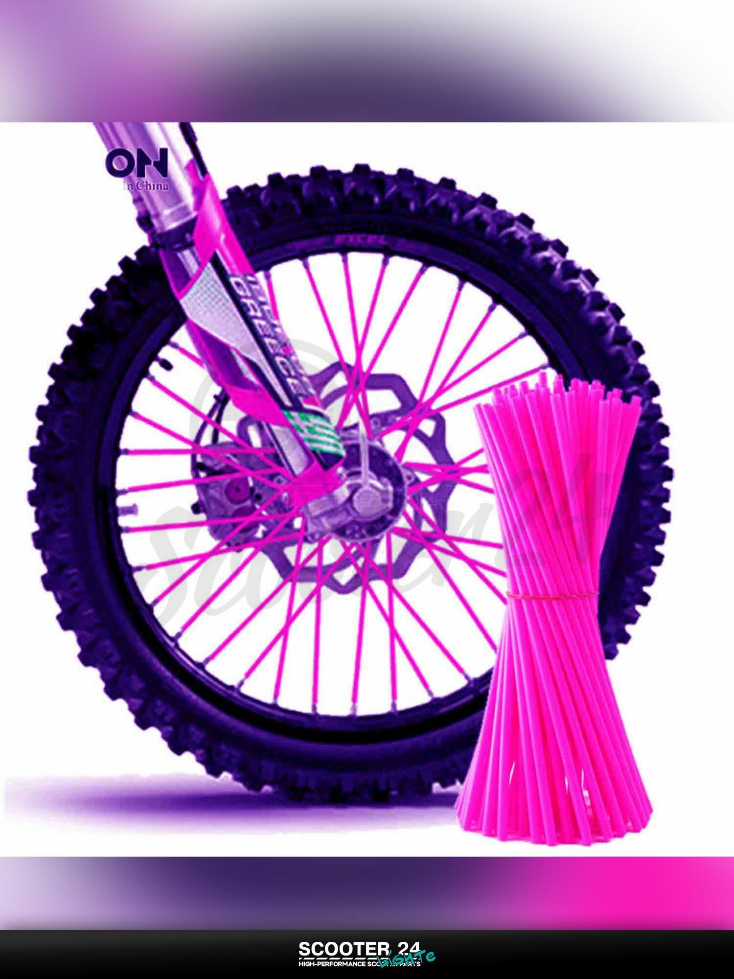 Накладки на спицы колес универсальные на мототехнику 21/19, 21/18 (72шт) фиолетовые