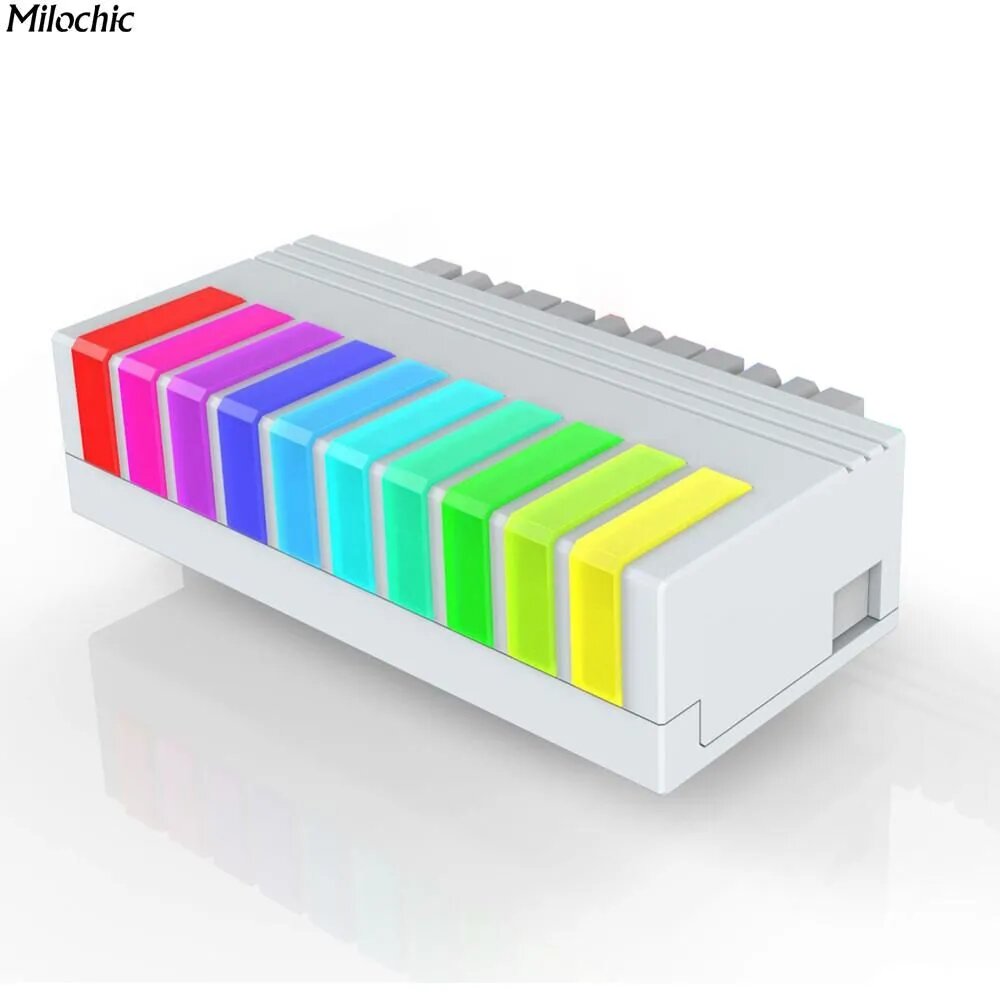Milochic Удлинитель кабеля 24-контактный ATX под углом 90°, белый, для подсветки