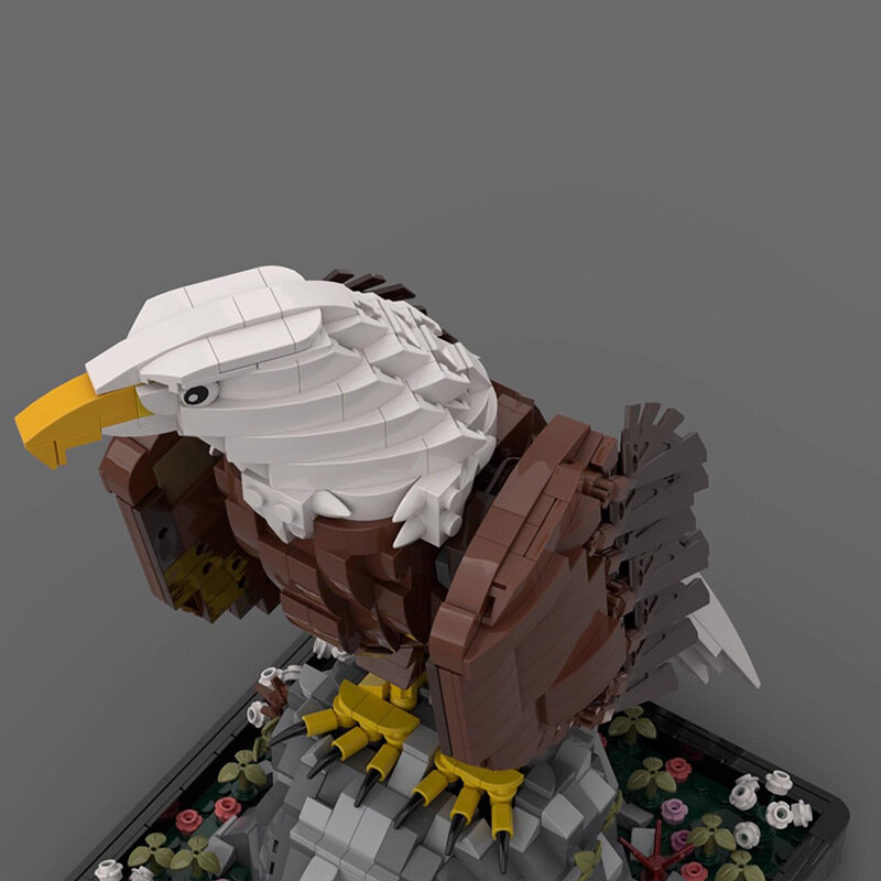 MOC-161001 Белоголовый орлан, набор строительных блоков, сборка животных, модель головоломки, подарочный орнамент Орел