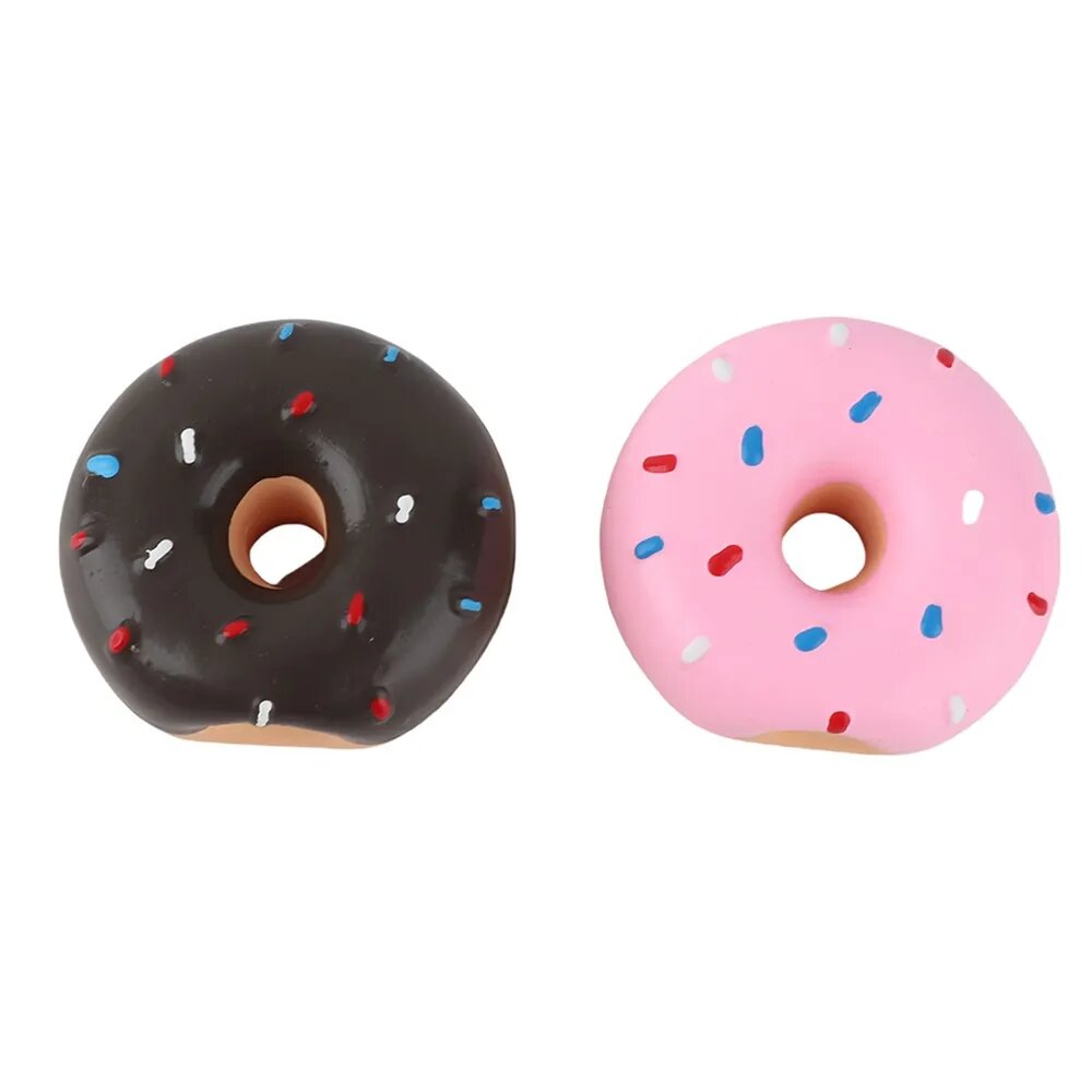 2 шт, латексная форма пончика для домашних животных, звучащая чистка зубов, защита от жевания, интерактивная обучающая игрушка для собак