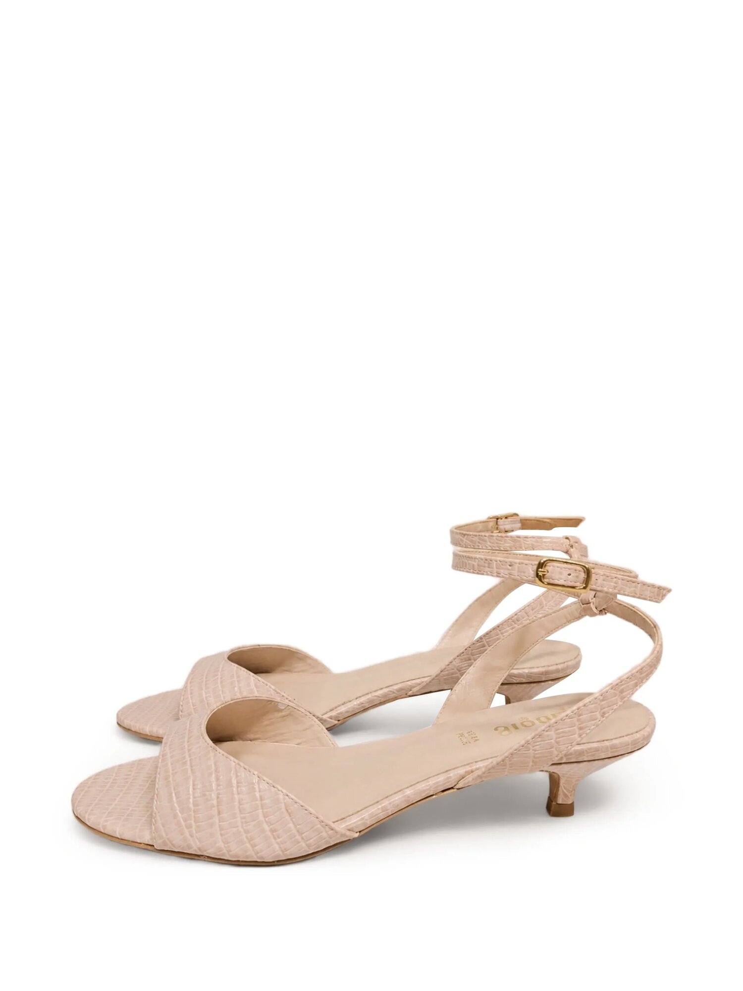 Босоножки Croc-effect ankle-strap sandals