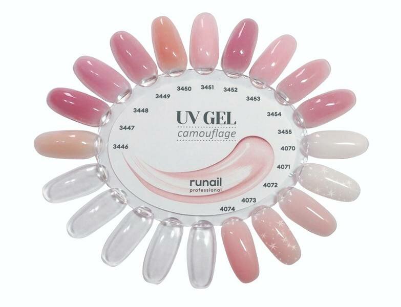 RuNail Камуфлирующий УФ-гель (цвет: розовый шелк) №3453, 15 г