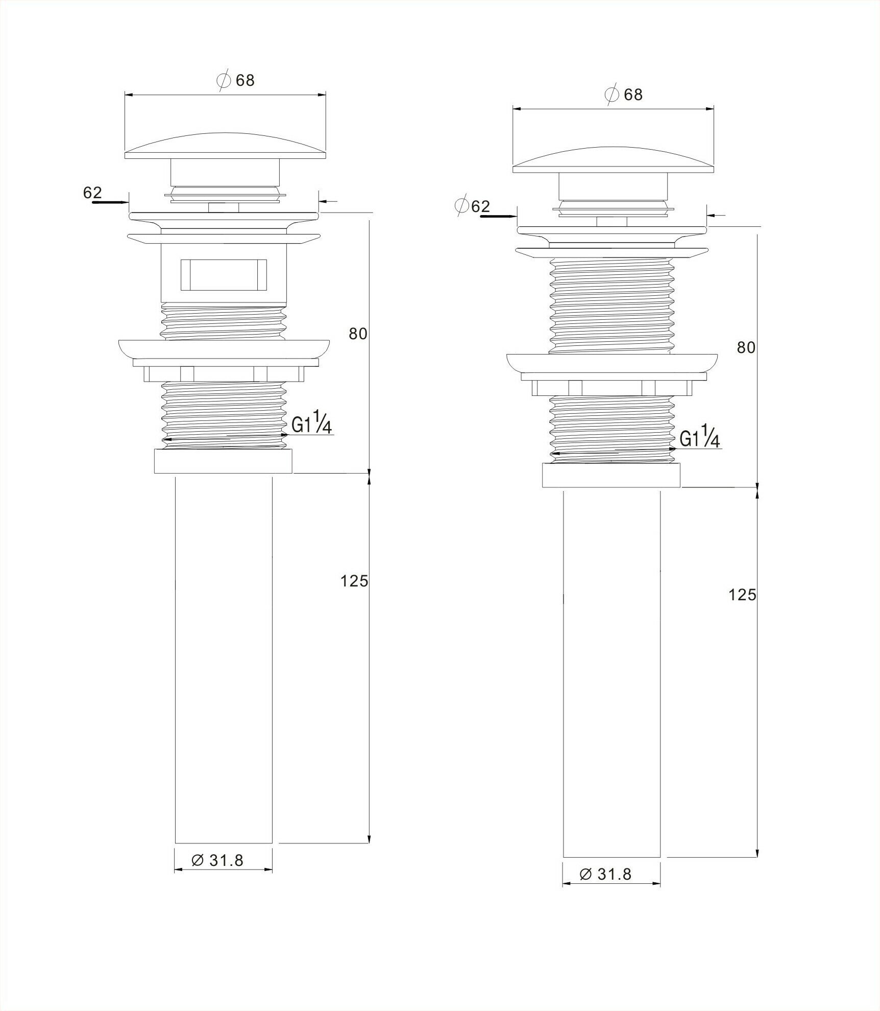 Донный клапан WeltWasser WW PP MT-BL 10000003732