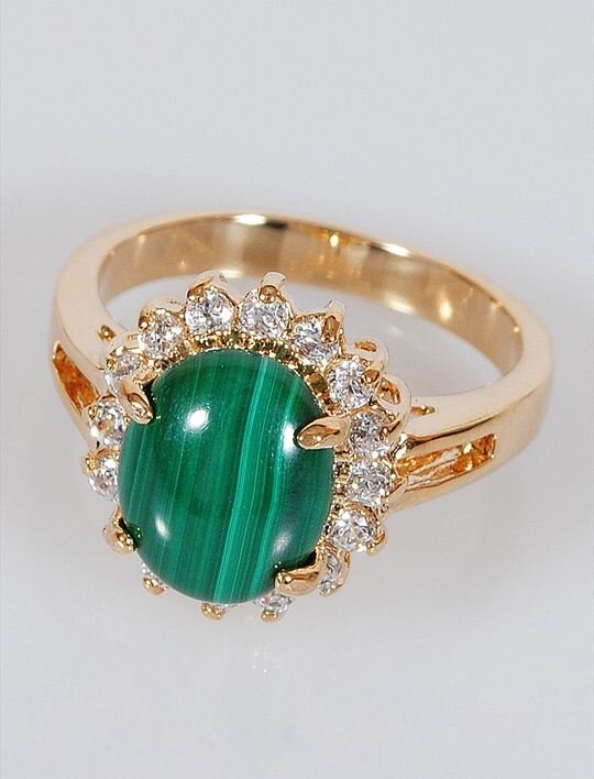 Кольцо, малахит