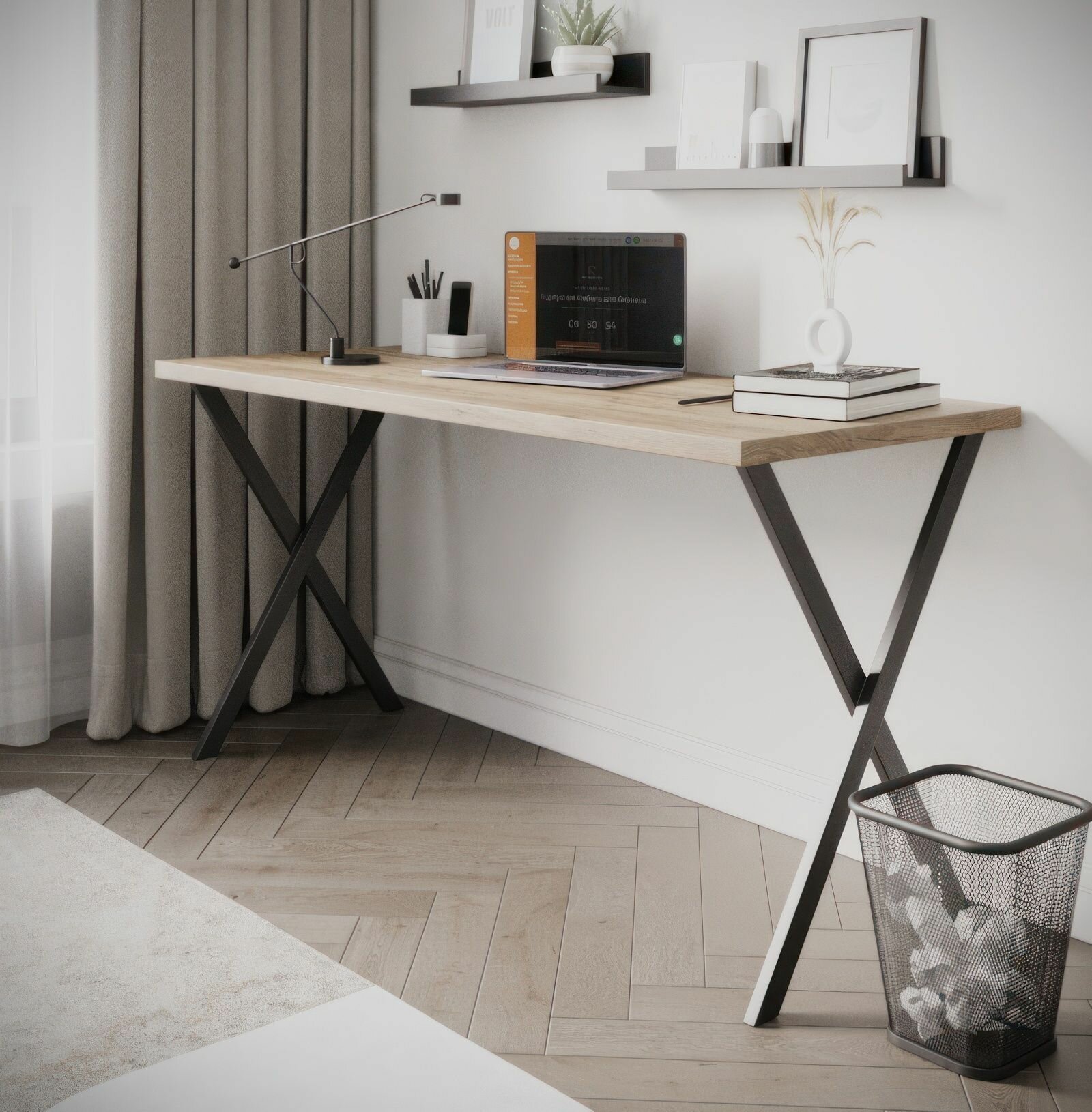 Письменный стол Лофт-4 / Дуб Крафт Золотой / 1500х750х600