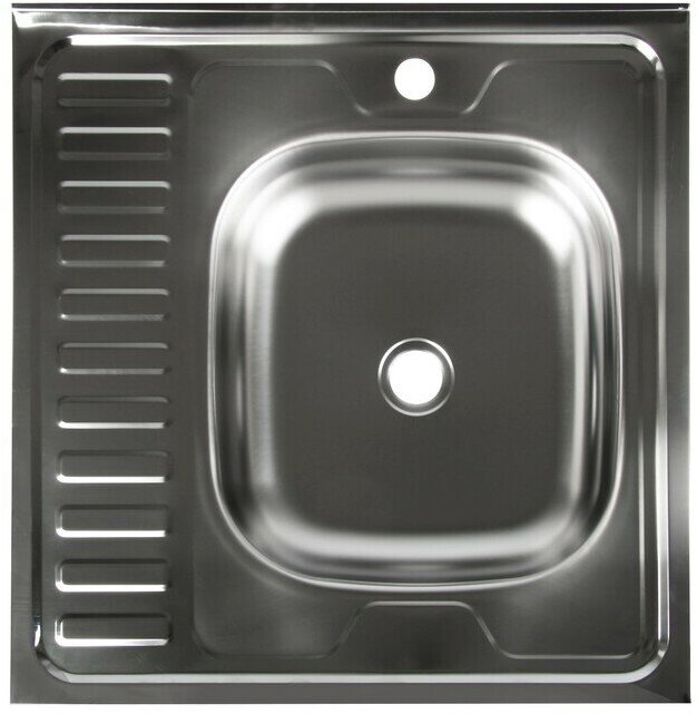 Мойка кухонная 'Владикс', накладная, без сифона, 60х60 см, правая, нержавеющая сталь 0.4 мм