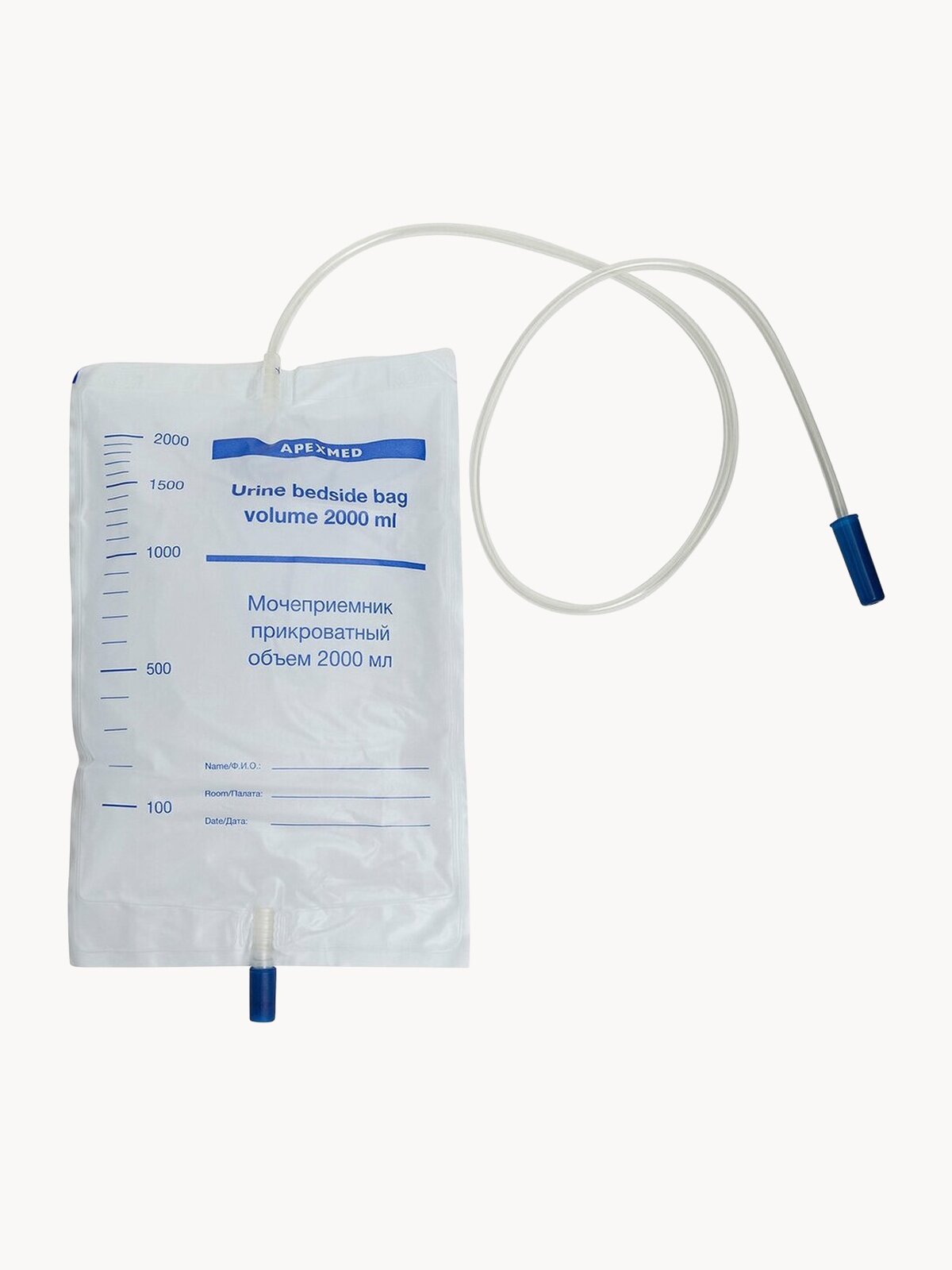 Мочеприемник Apexmed прикроватный, объем 2000 мл - комплект 5 штук