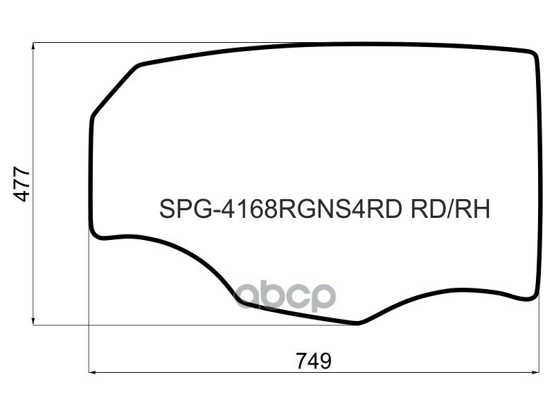 Стекло боковое опускное (Сзади/ Справа/ Цвет зеленый) Hyundai Solaris 17-22 / Accent 17- / Solaris H Sat арт. SPG-4168RGNS4RD.