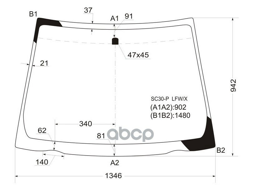 Стекло лобовое Toyota Vitz 10-20 / Yaris 10-20 XYG арт. SC30-P LFW/X