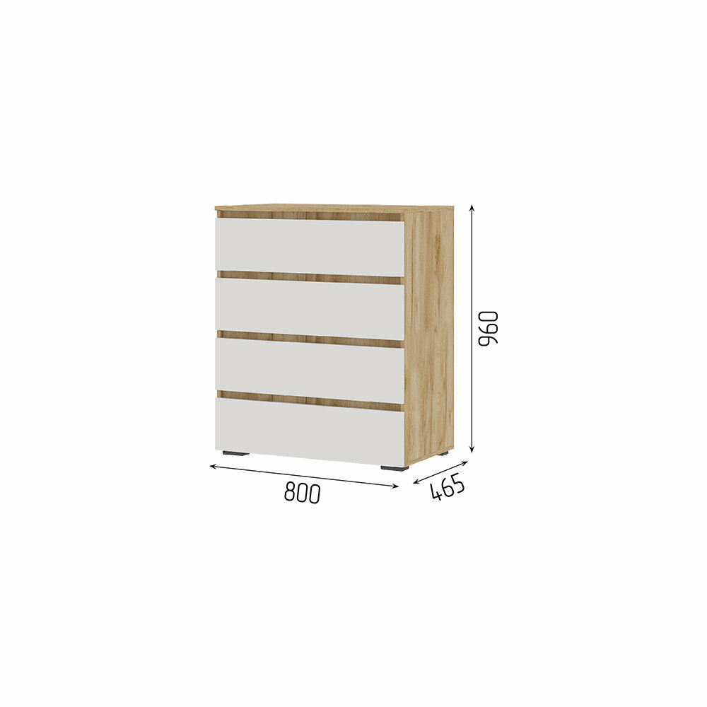 Комод с 4 выдвижными ящиками для белья и одежды 0,802х0,958х0,460