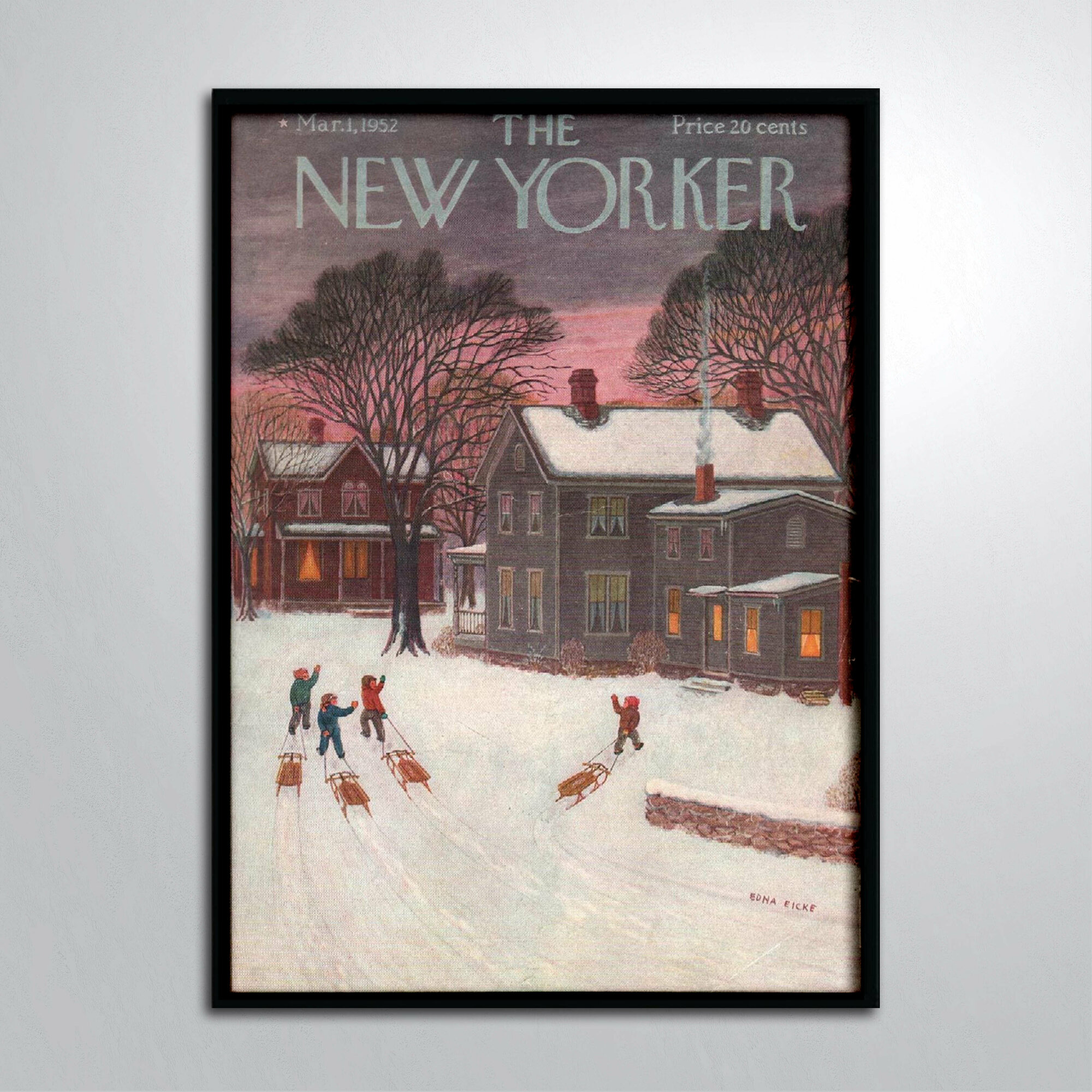 Постер без рамы/Постер для интерьера/Плакат Винтажный Журнал Нью Йоркер The NEW YORKER 1 март 1952г